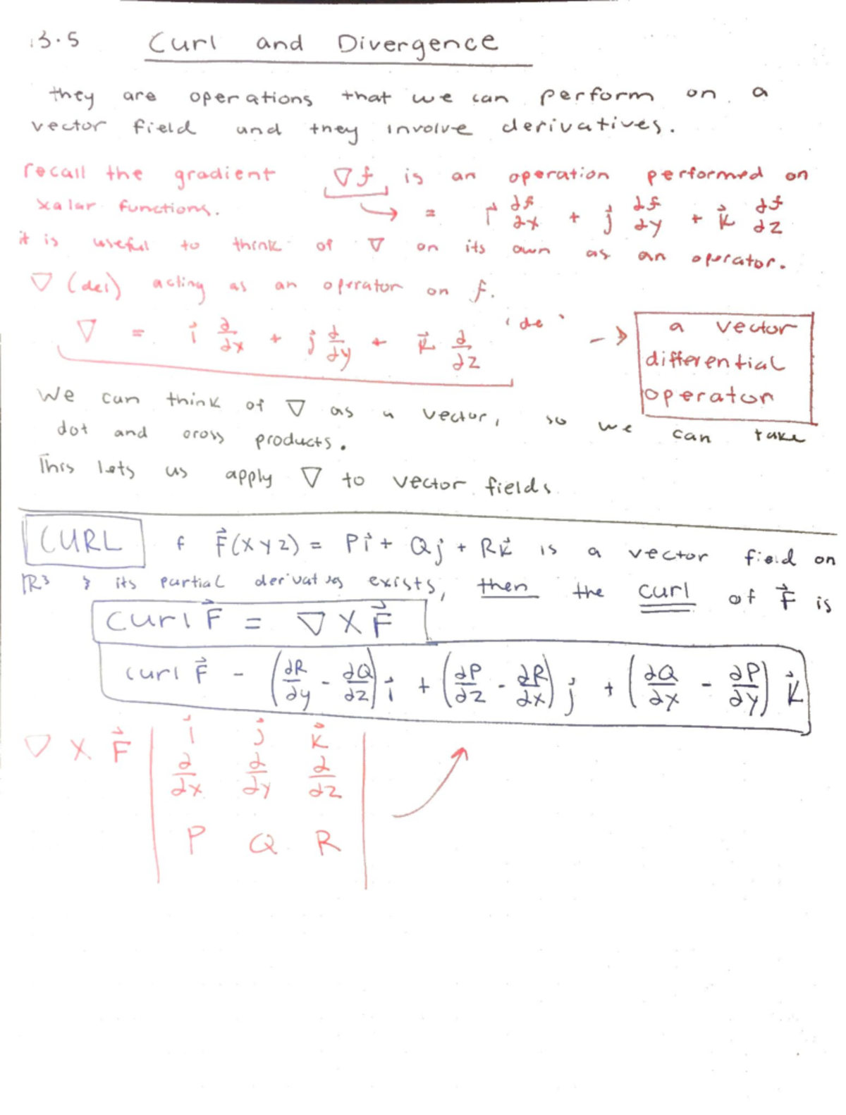 1126 13.5 Curl and Divergence - 13 curl and Divergence they are ...