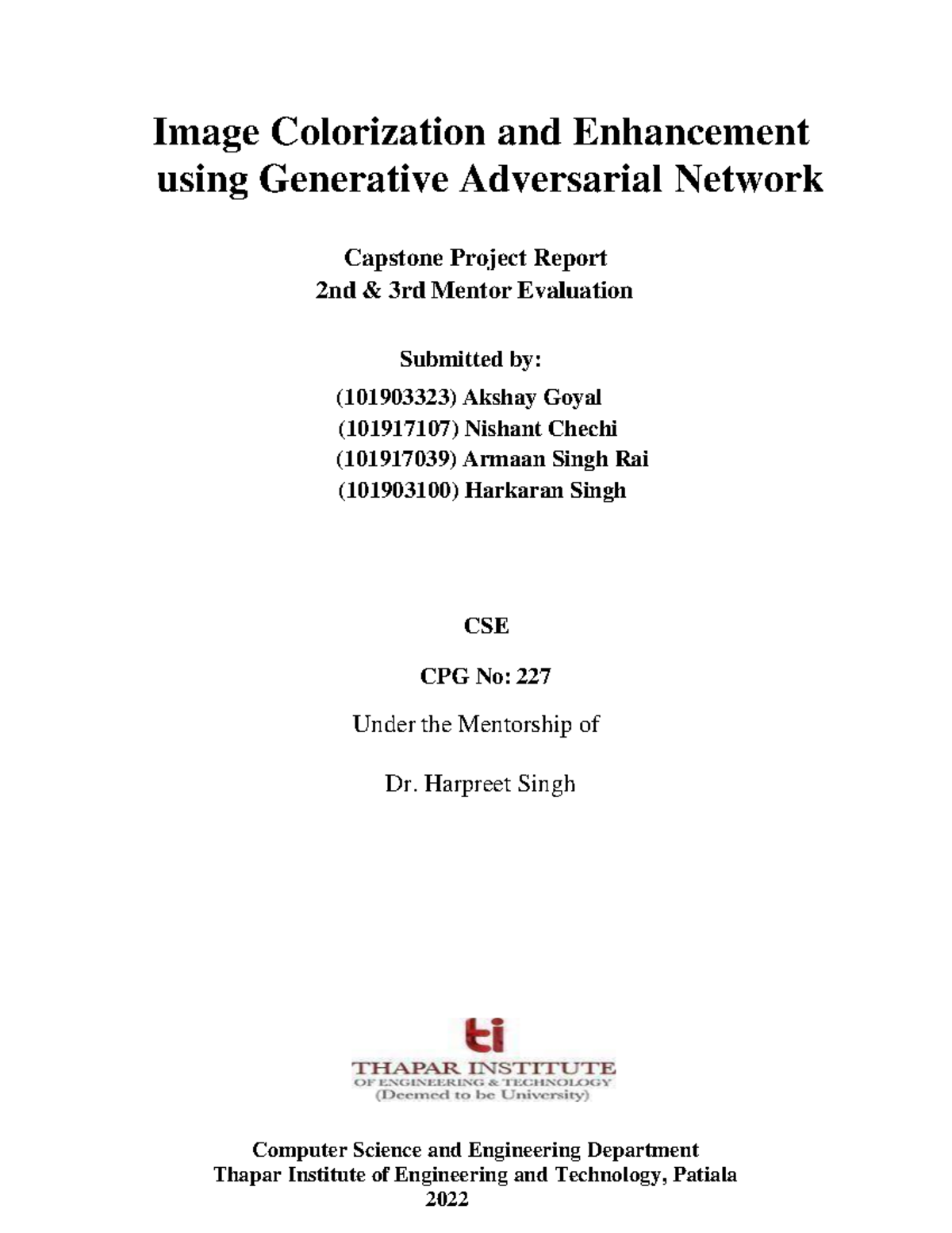 Image colourisation using GANS - Image Colorization and Enhancement using Generative Adversarial ...