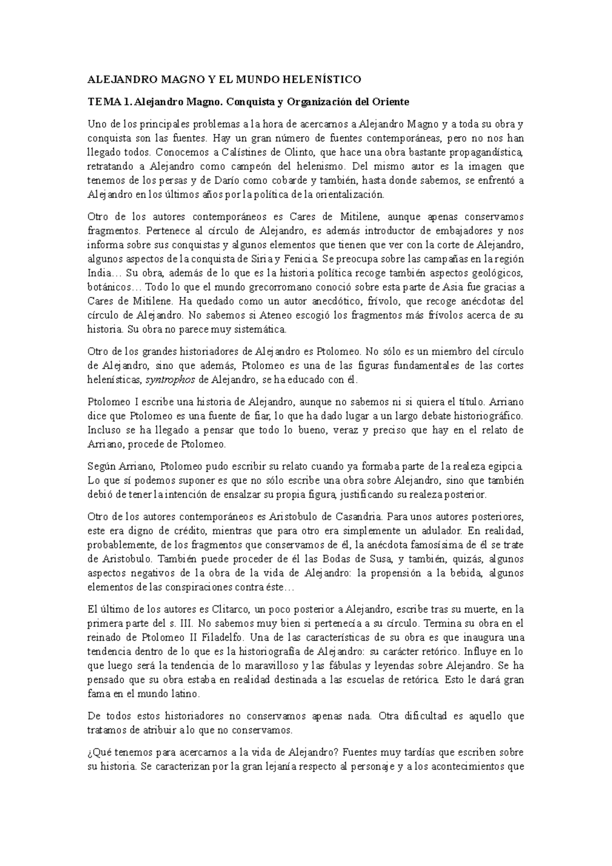 Alejandro Magno y el Mundo Helenístico - ALEJANDRO MAGNO Y EL MUNDO ...