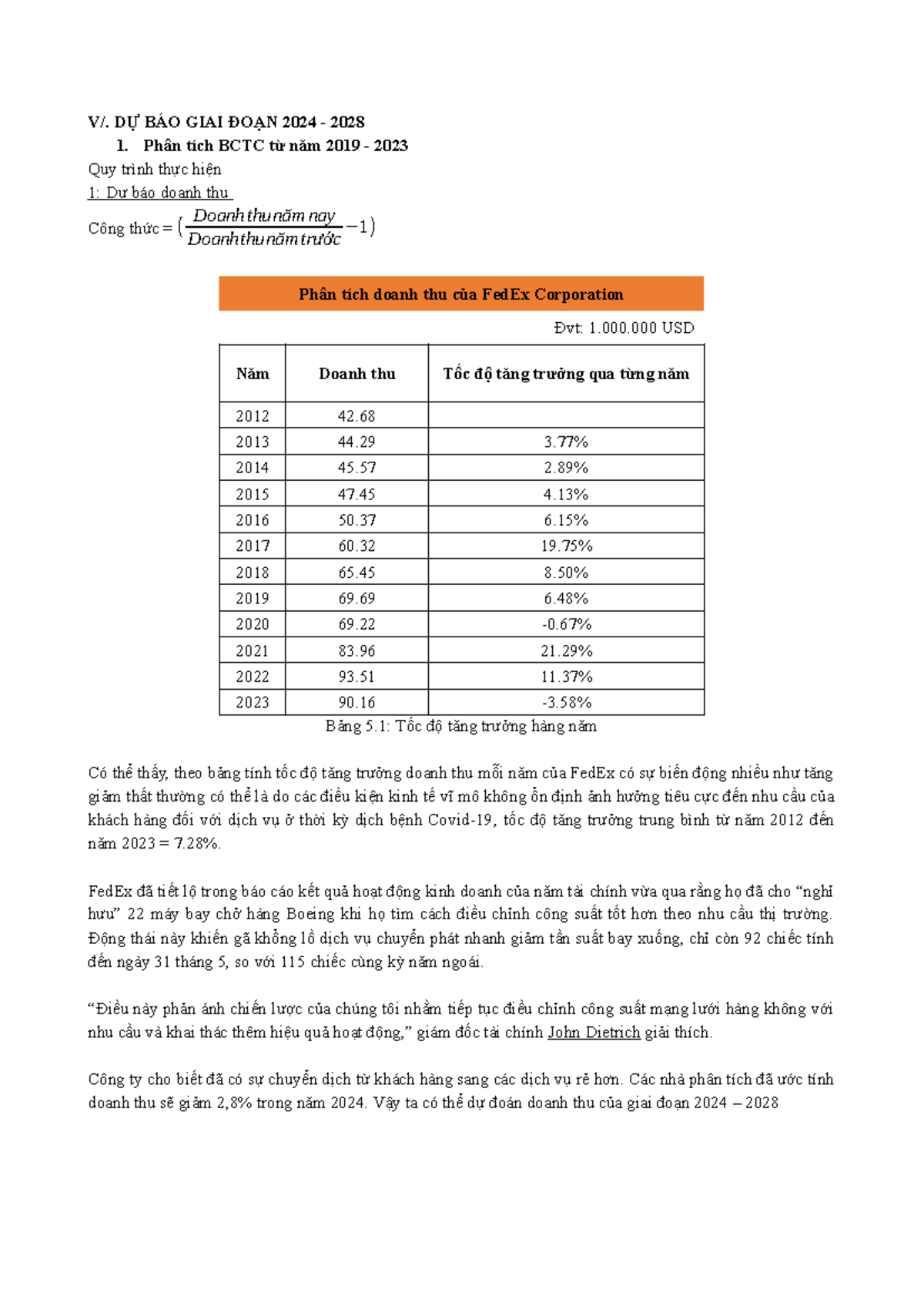 V. DU BAO GIAI DOAN - ............ - V/. DỰ BÁO GIAI ĐOẠN 2024 - 2028 1 ...