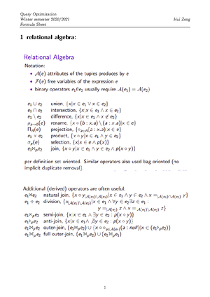 Query - database theory and its explaination - Query Optimization in a ...