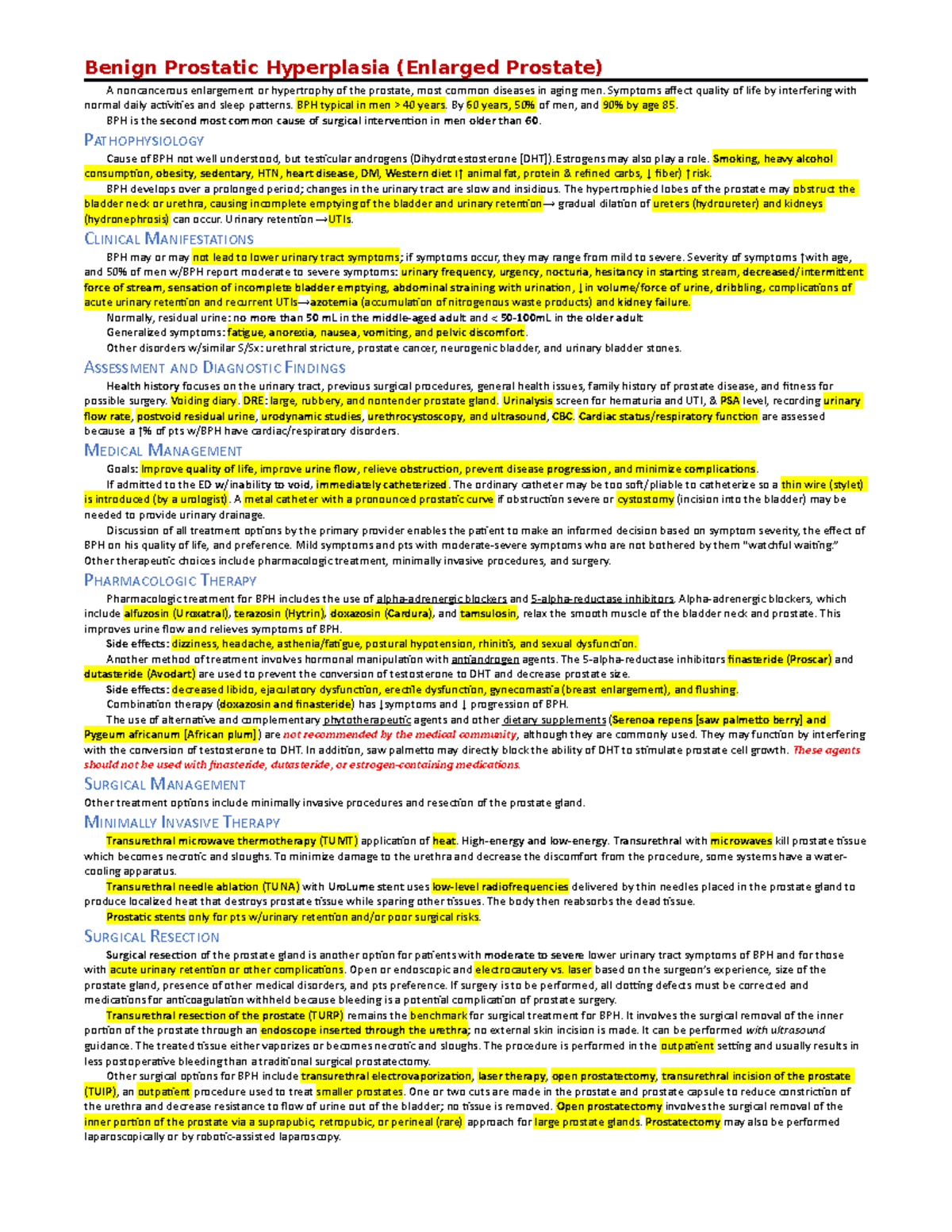 Chapter 59 BPH - Study material on benign prostatic hyperplasia ...