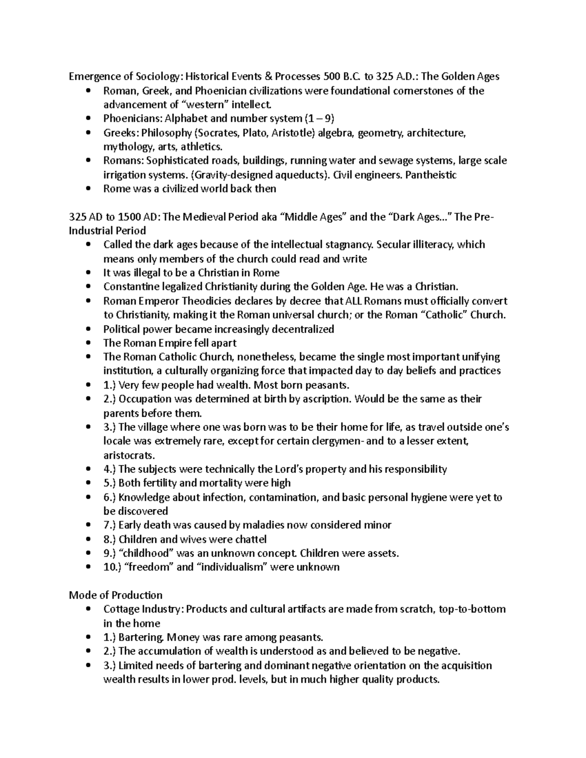 Soc 101 Part 5 - Professor: Russell Castro - Emergence of Sociology ...