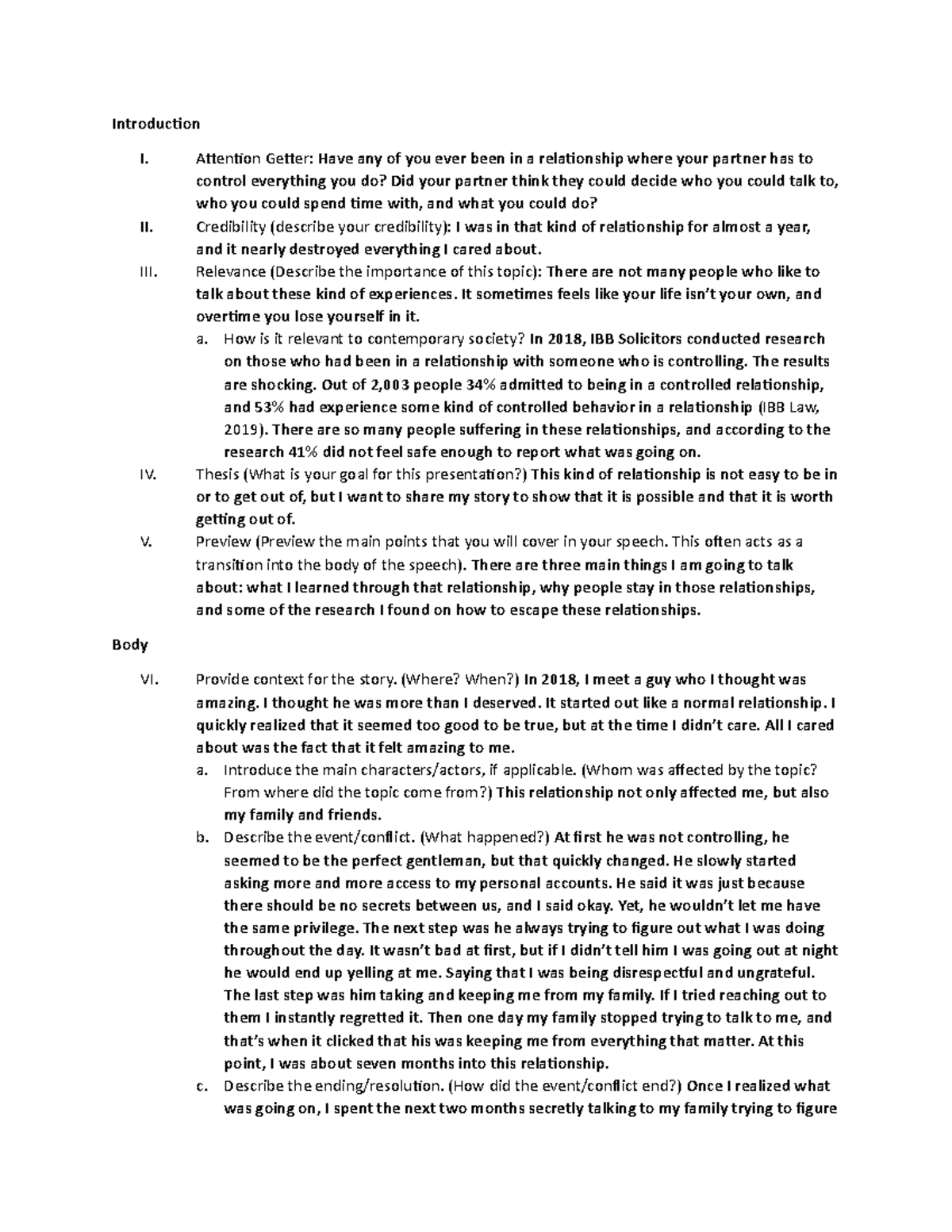 Informative Speech - TED Talk - Introduction I. Attention Getter: Have ...