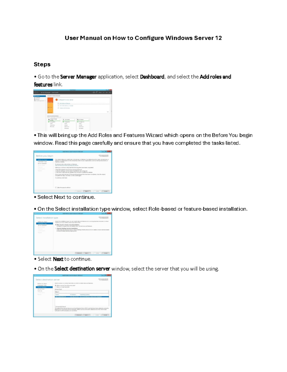 Peta 6 - A guide to coc3 - User Manual on How to Configure Windows Server 12 Steps Go to the ...