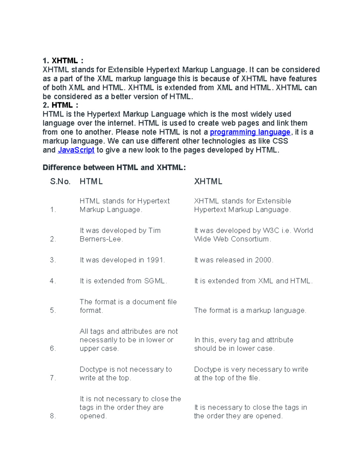 Ibp 1 Xhtml Xhtml Stands For Extensible Hypertext Markup Language