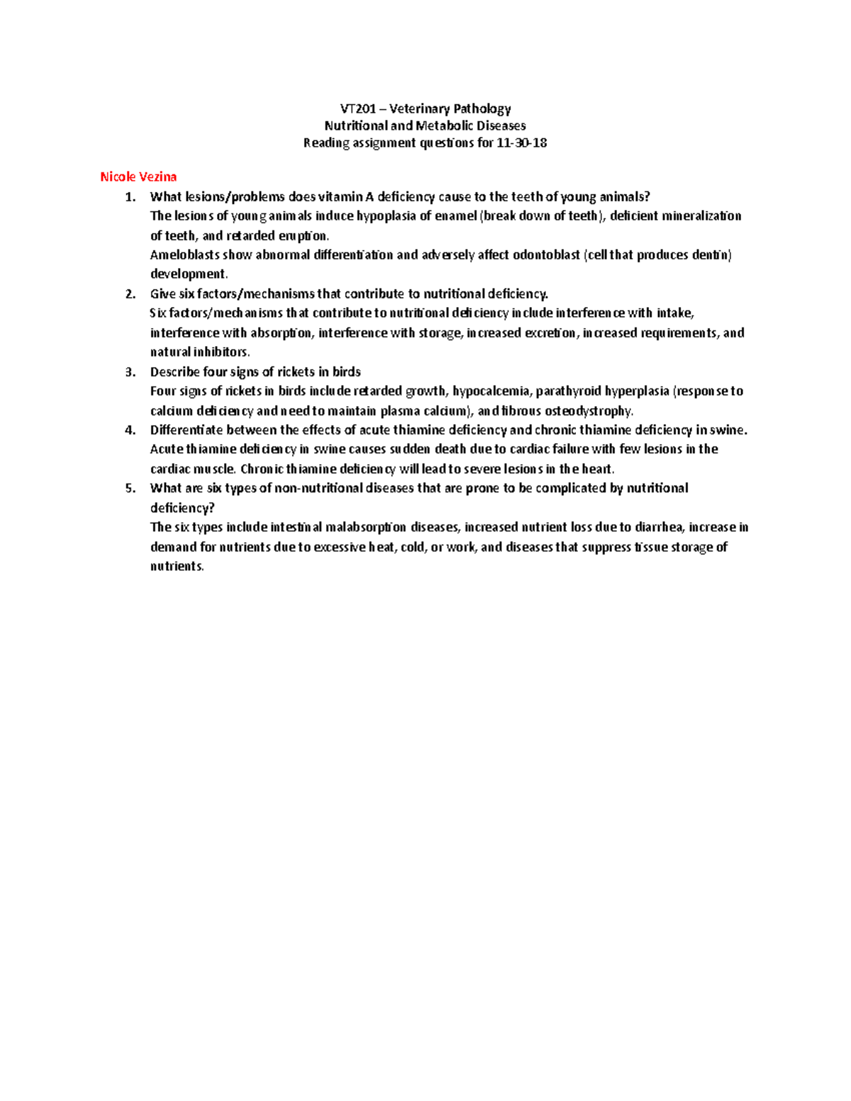 Veterinary Pathology and Nutrition - VT201 – Veterinary Pathology ...