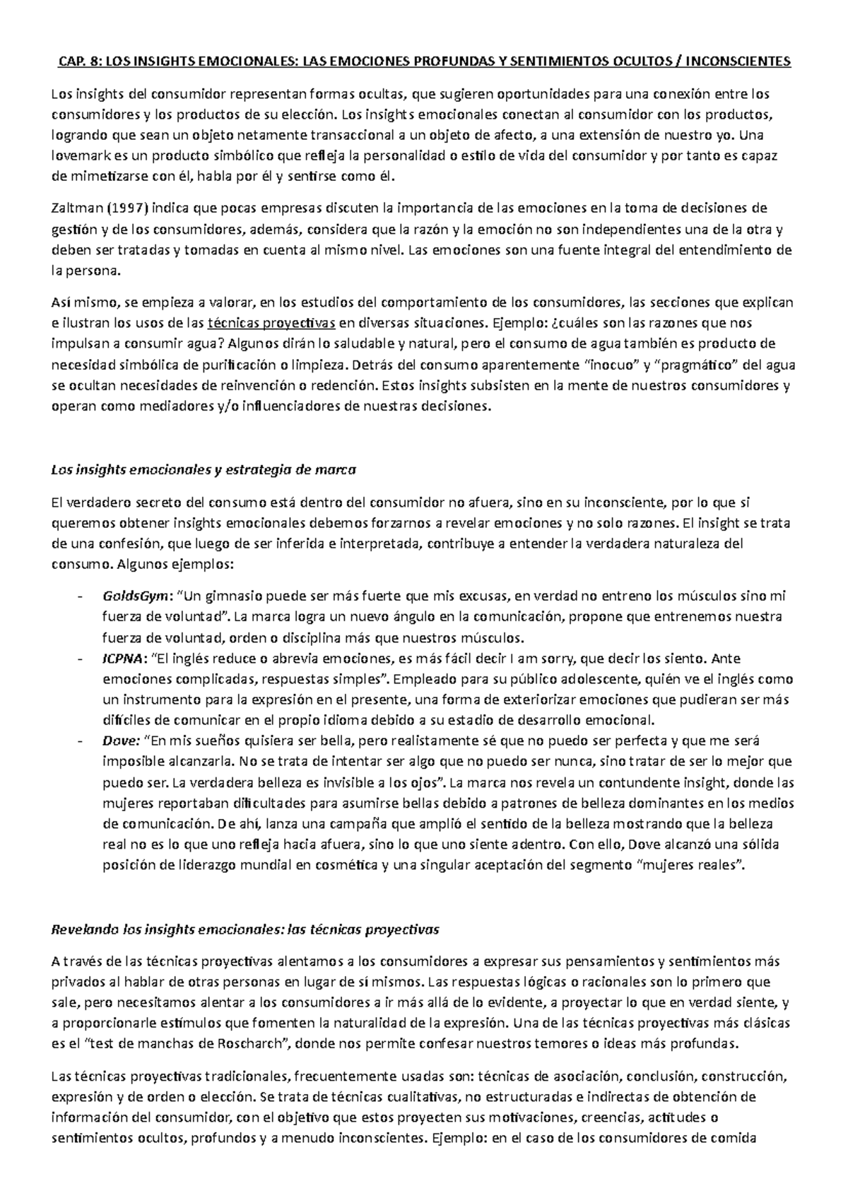 Capítulo 8 - Desnudando LA Mente DEL Consumidor - CAP. 8: LOS INSIGHTS ...