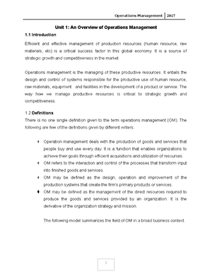 Operations mgt Unit 3 - project managenet - Unit 3: Product Design and ...