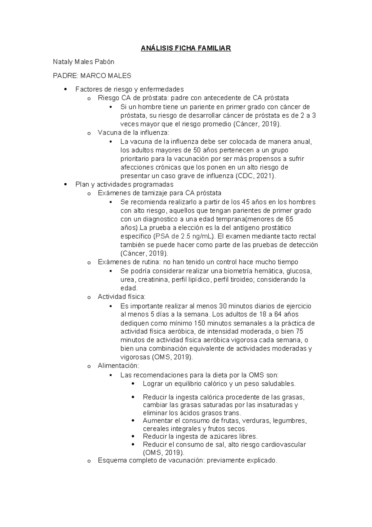 Análisis Ficha Familiar - ANÁLISIS FICHA FAMILIAR Nataly Males Pabón ...