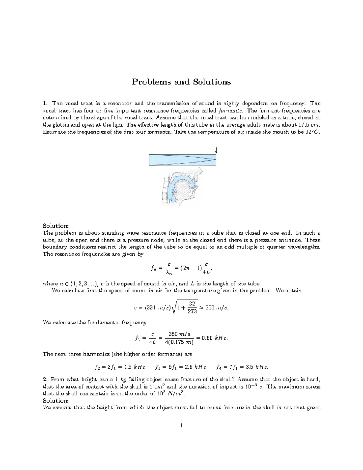 Solutions Sample Final Exam for final exam preparation - Physics 2021 ...