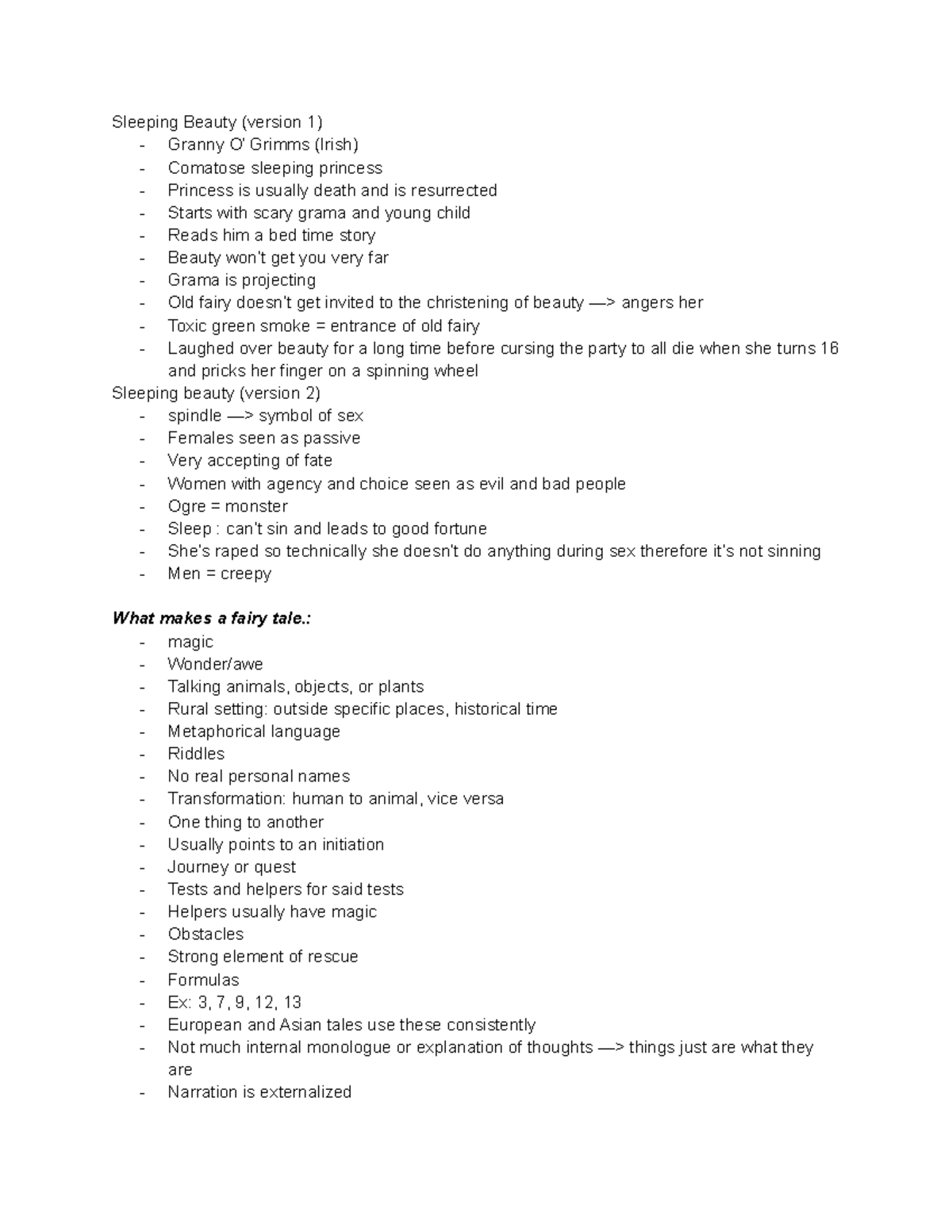 Mythology: Sleeping Beauty - Sleeping Beauty (version 1) - Granny O ...