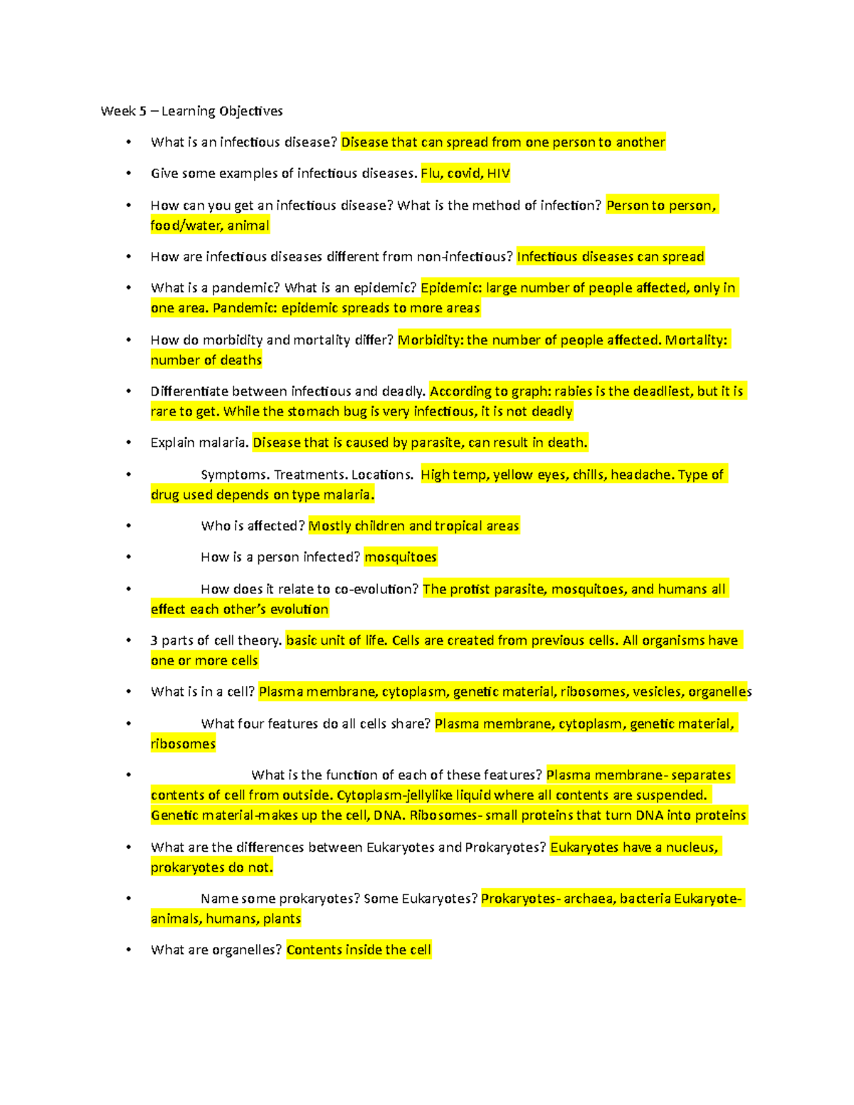 Biology 1101 Infectious Disease Study Guide - Week 5 – Learning ...