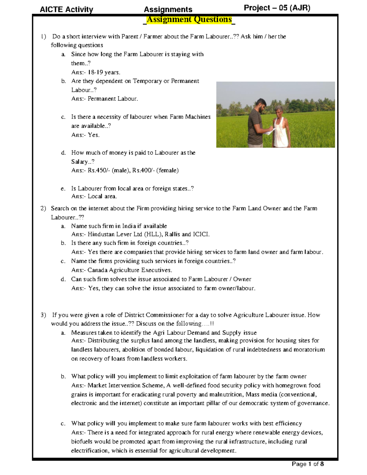 1-Assignment 4PS18CS068 - Assignment Questions Do a short interview ...