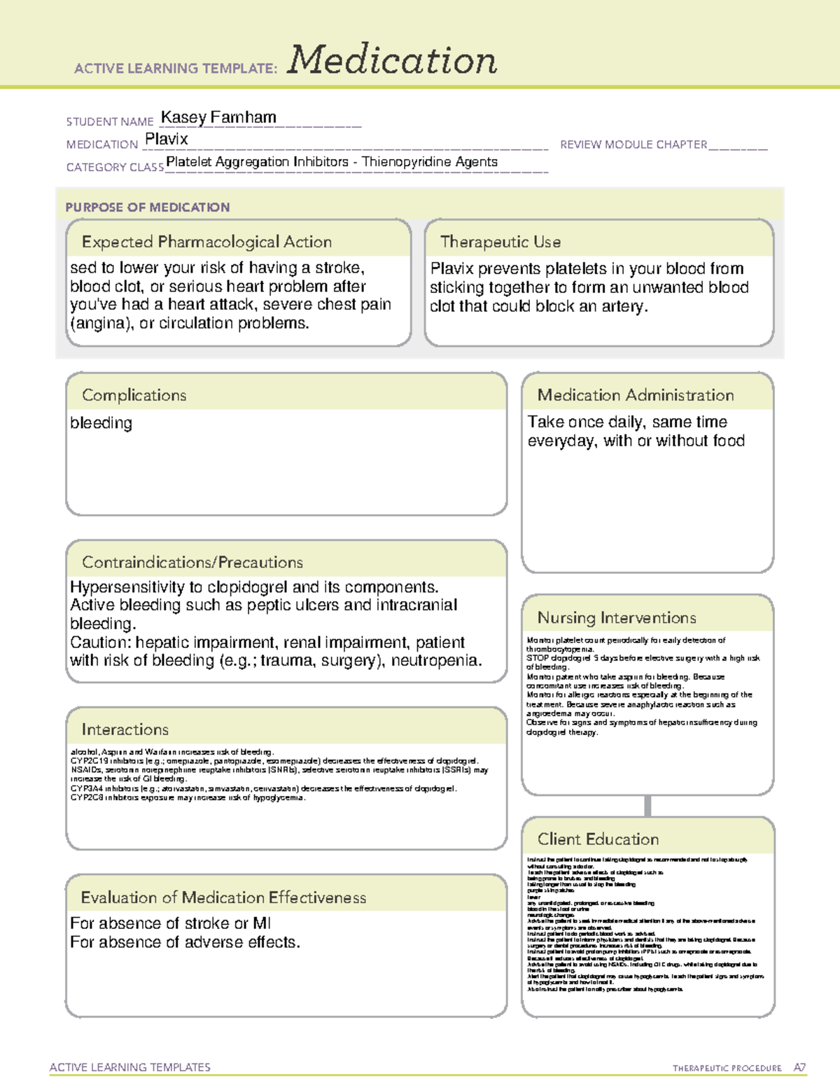 Active Learning Template medication - ACTIVE LEARNING TEMPLATES ...