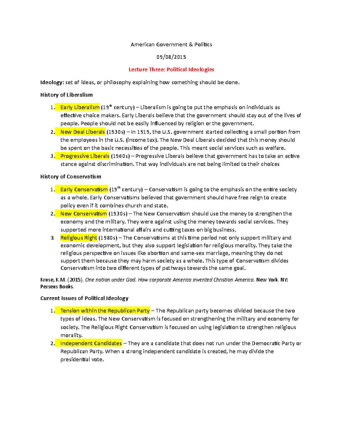 Political Ideologies - History of Liberalism 1. Early Liberalism (19th ...