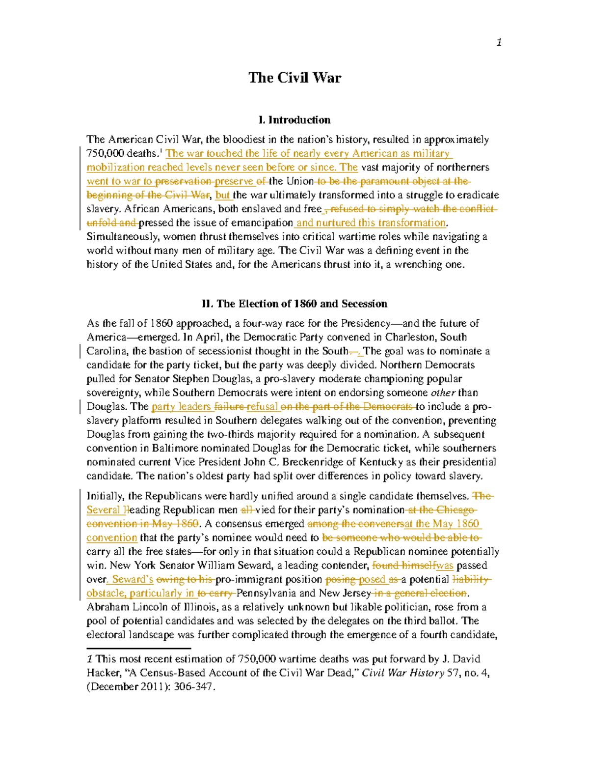 14 - The Civil War (DT) - 1 The Civil War I. Introduction The American ...