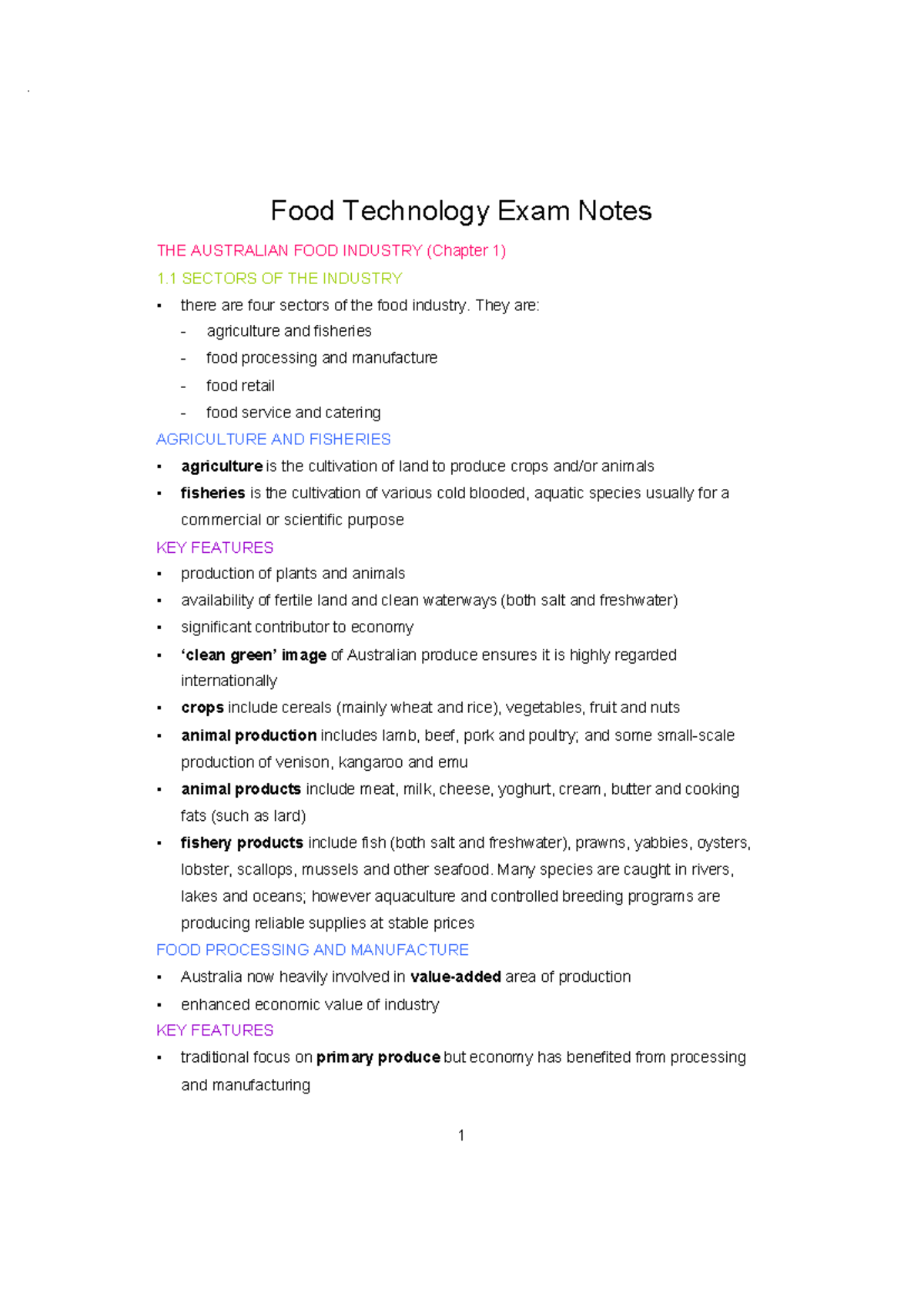 Food Tech Notes Year 12 HSC - Food Technology Exam Notes THE AUSTRALIAN ...