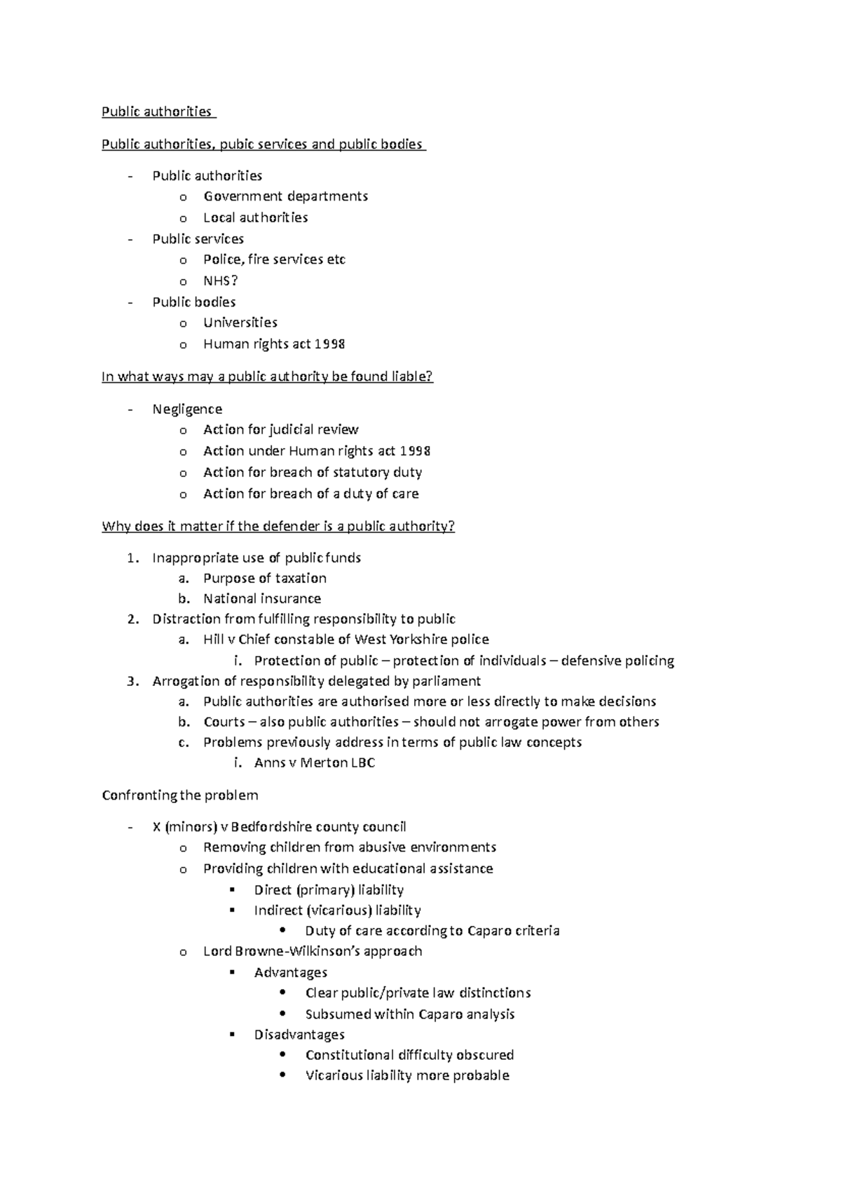 Public authorities, statutory duty and product liability - Public ...