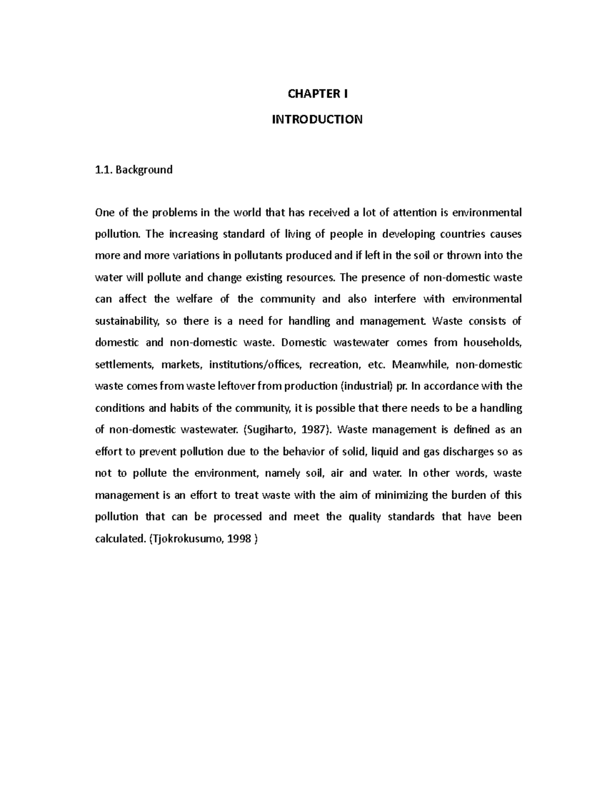 Chapter 1 - CHAPTER I INTRODUCTION Background One of the problems in ...