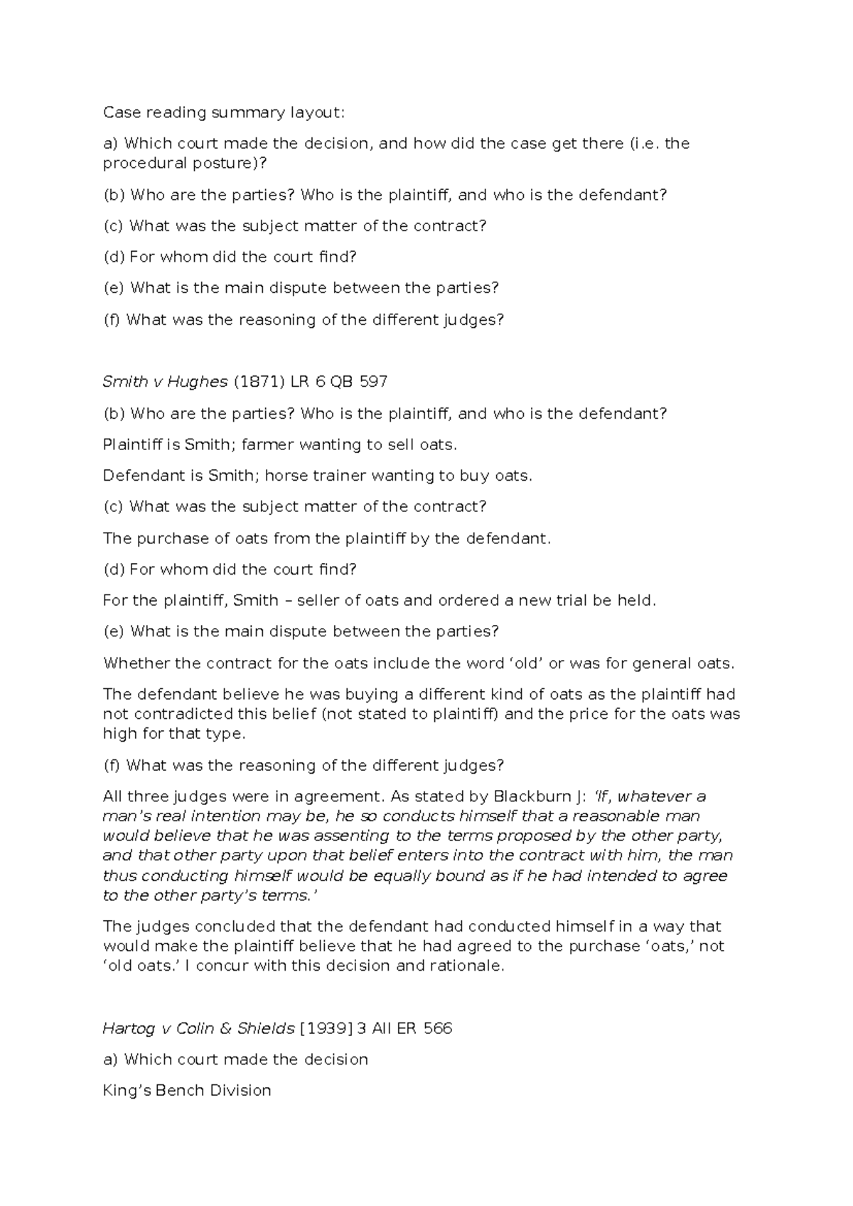 M1 intro notes - Summary of content covered in Module 1. - Case reading ...