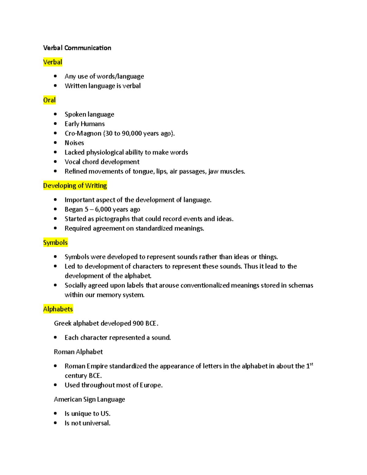 Communications Chapter 5 - Verbal Communication Verbal Any use of words ...