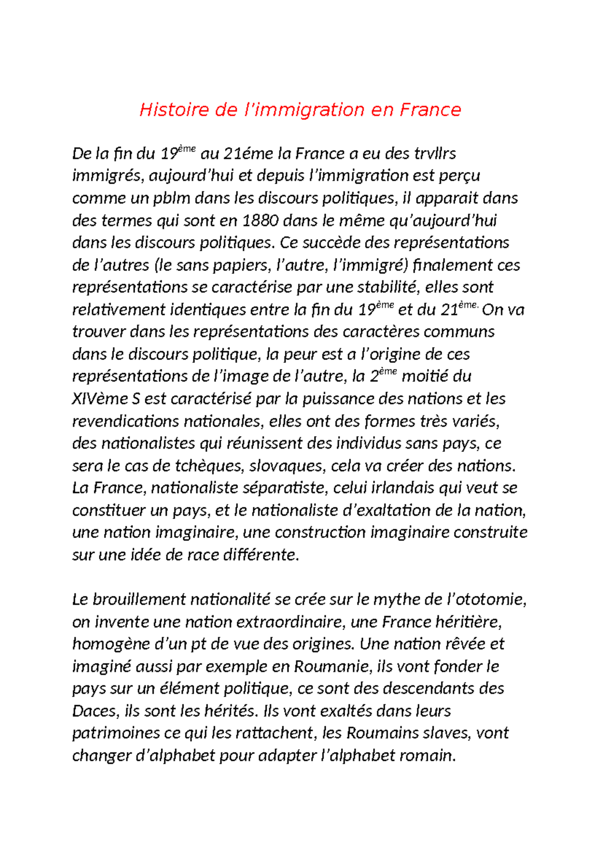 Histoire de l'immigration en france - Histoire de l’immigration en ...