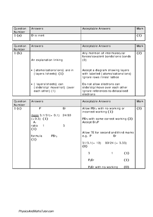 Calculations involving Masses 1 MS - Num ber 1 ( a ) ( i) 12 + 16 + 16 ...