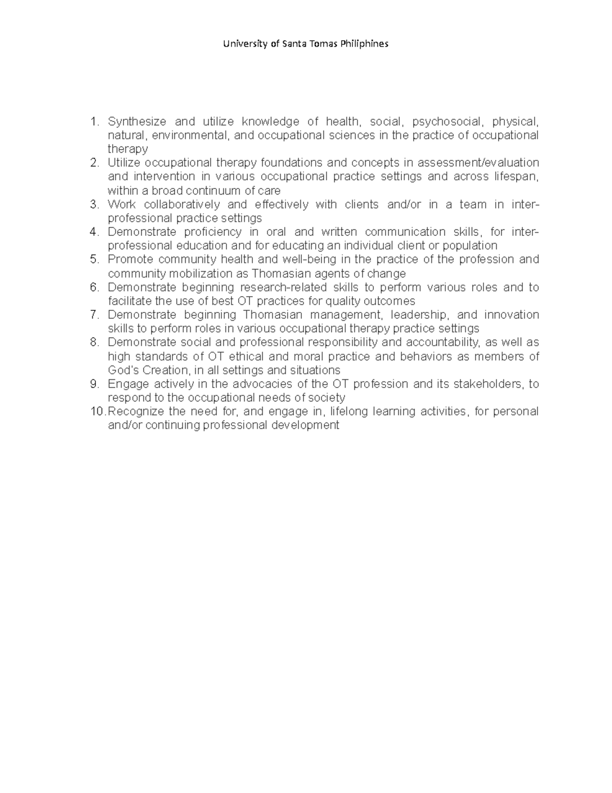 Uo STPh - University of Santa Tomas Philiphines Synthesize and utilize ...