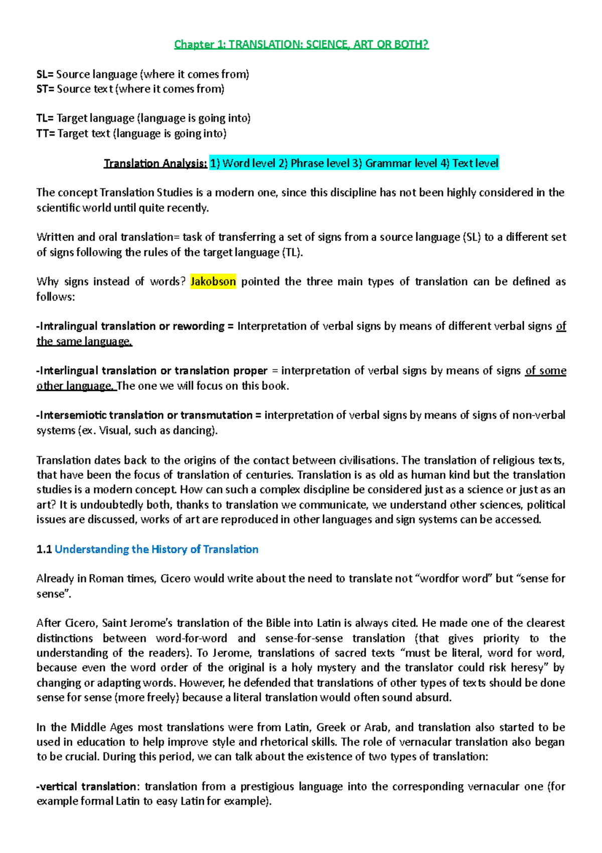 Translation as a science and translation as an art - Chapter 1 ...