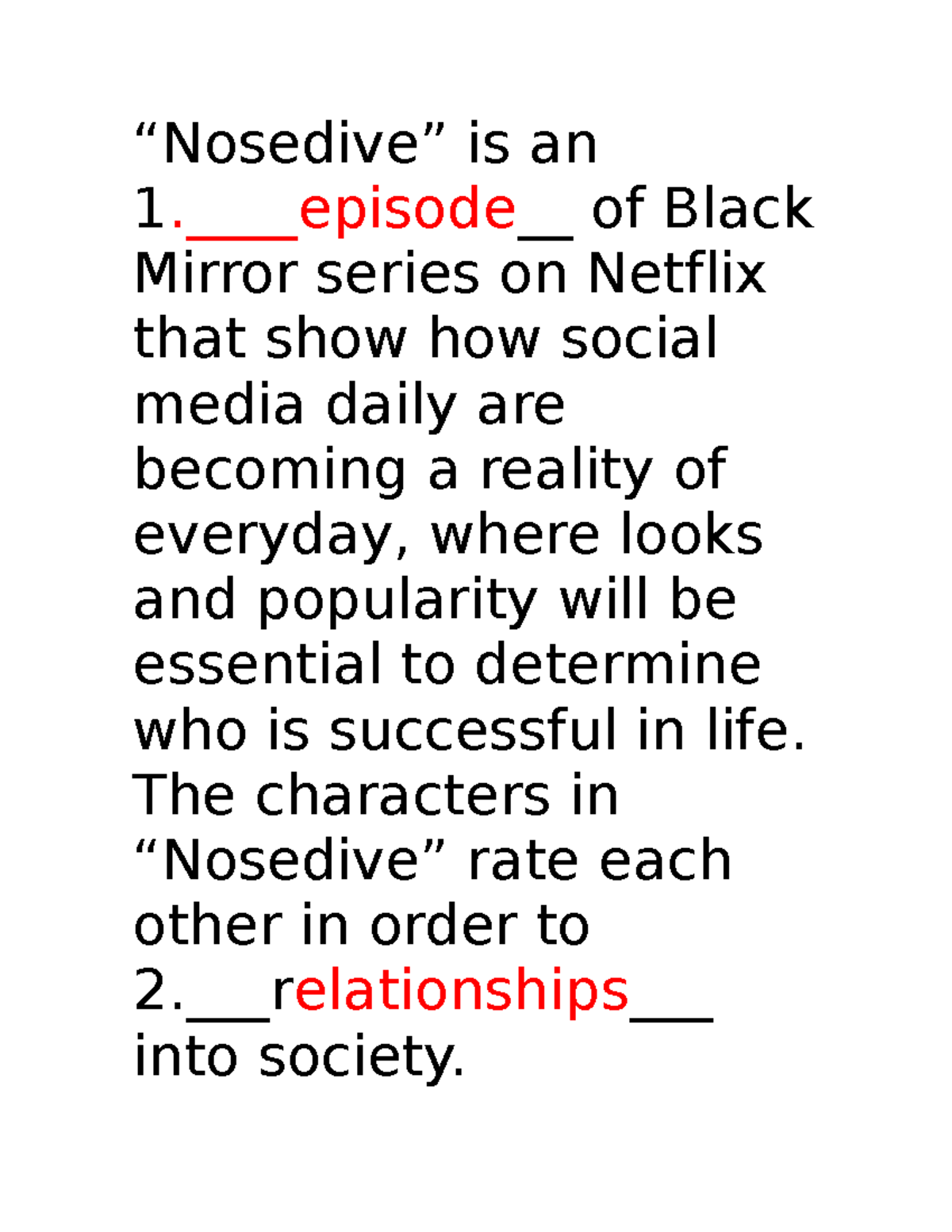 Nosedive - arewhebhewbchdchbcb - “Nosedive” is an 1 .__episode of Black ...