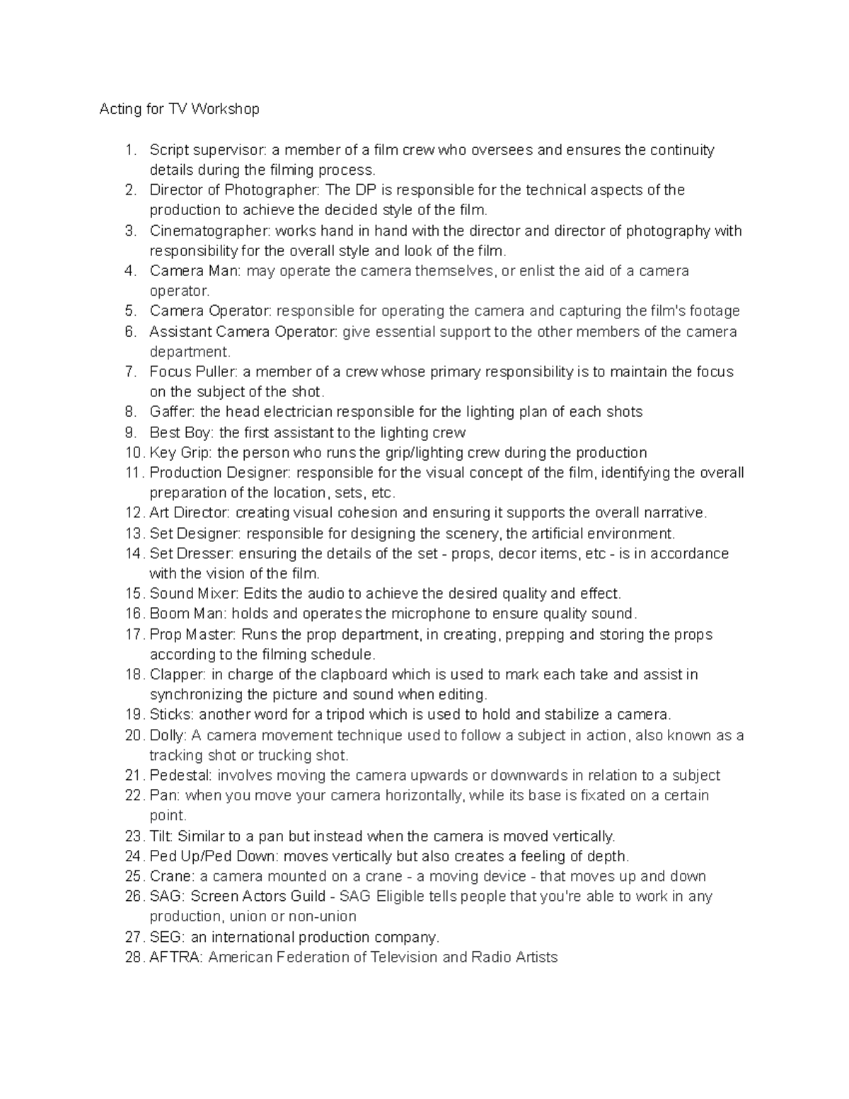 Identify these term - This was an assignment plus will be covered on a ...