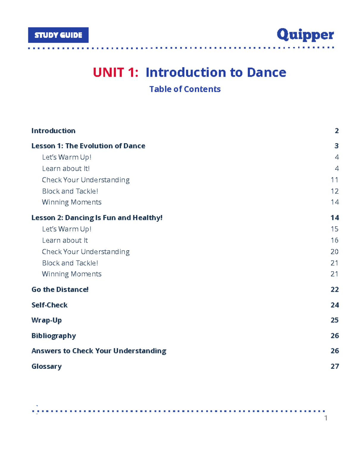 Unit 1 Introduction to Dance - UNIT 1: Introduction to Dance ...