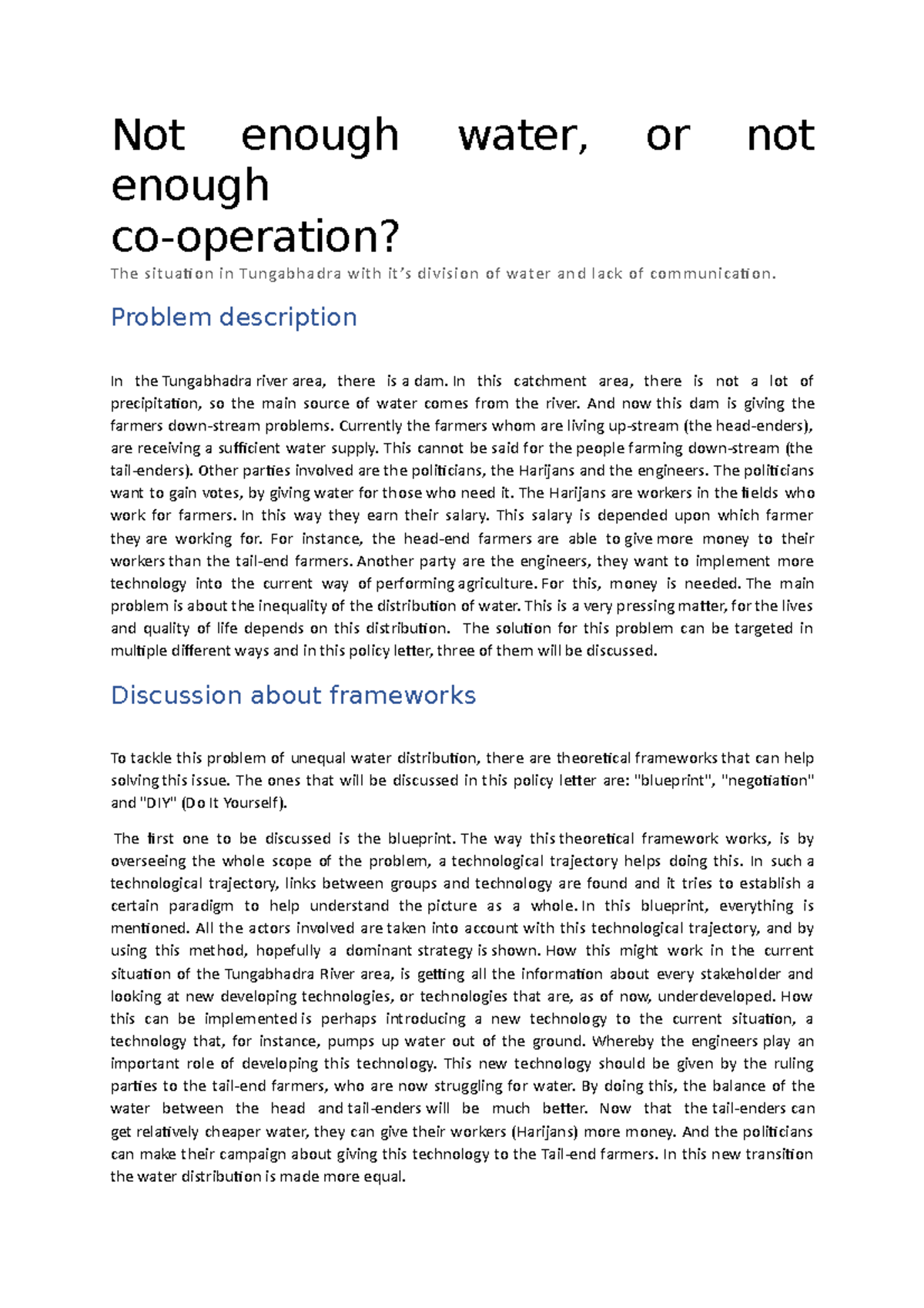 Not enough water - Cijfer: 7 - Not enough water, or not enough co ...