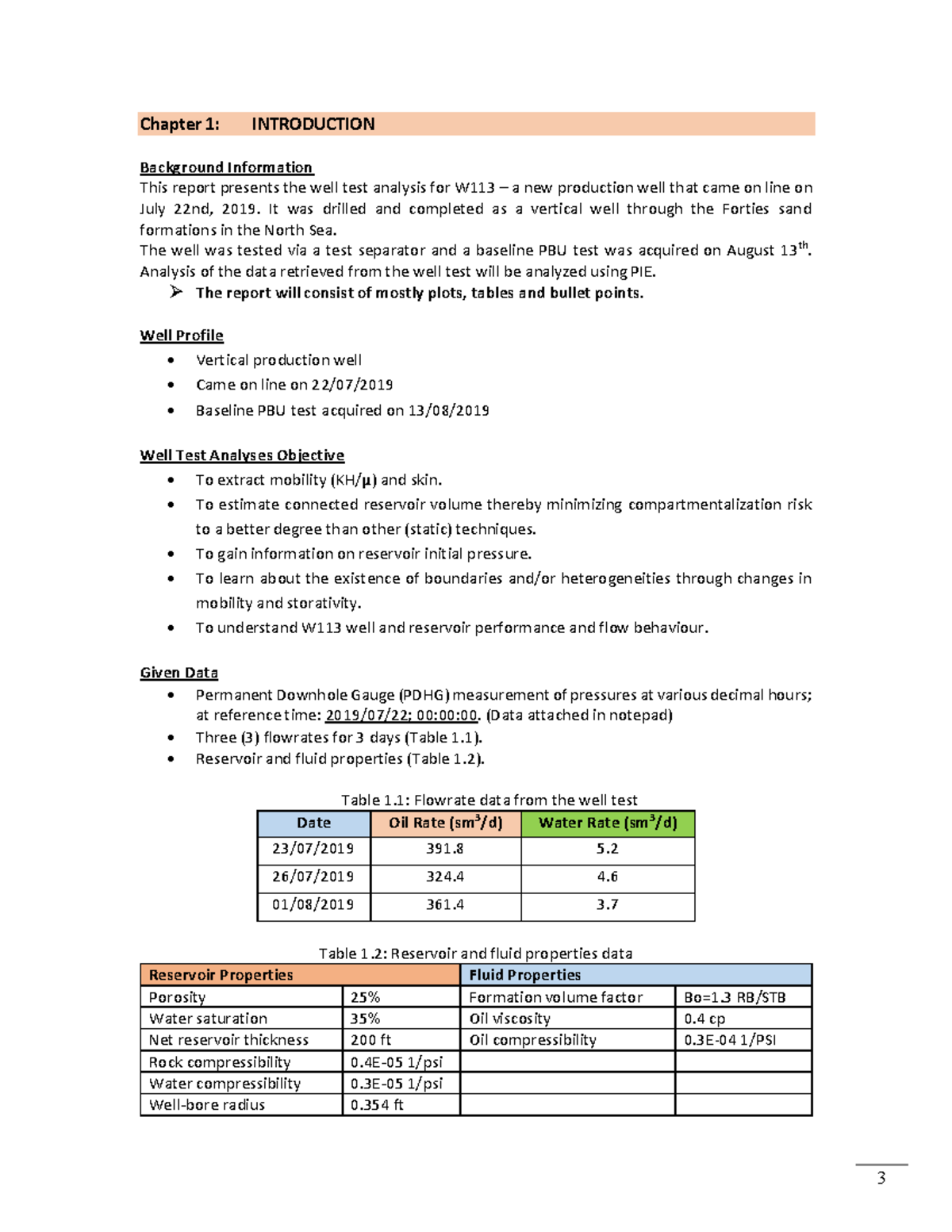 Practice assignment 1 - Well testing analysis - Chapter 1: INTRODUCTION ...