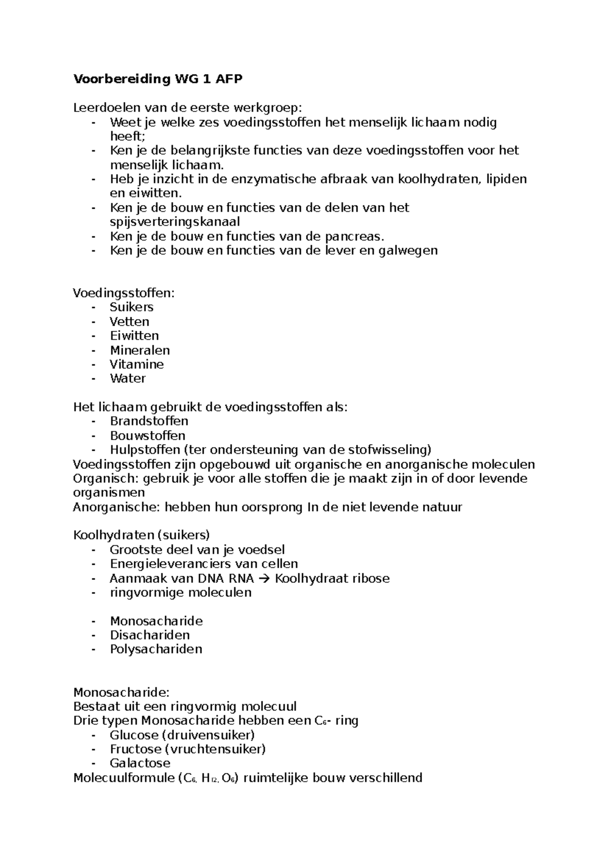 Voorbereiding WG 1 AFP - Les een periode 2 werkgroep 3 - Voorbereiding WG 1 AFP Leerdoelen van ...