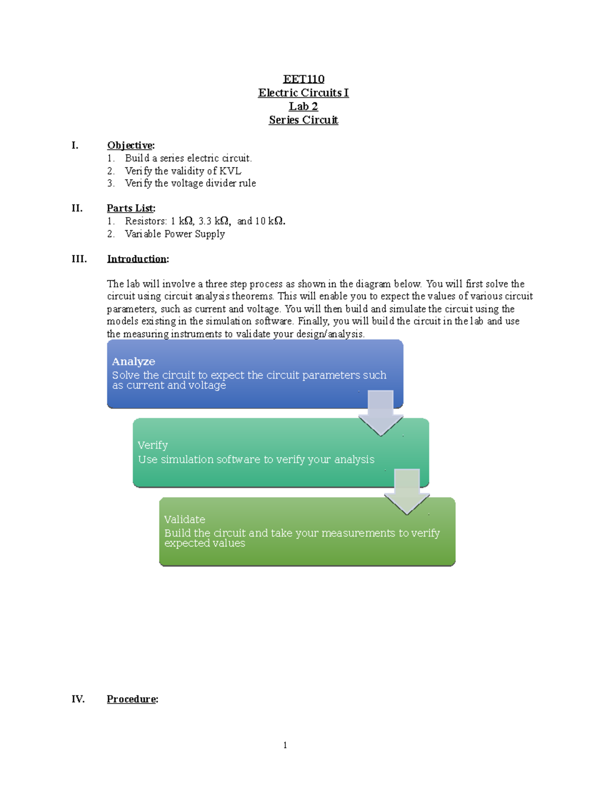 Lab Assignment Series Circuits Og Fullah Eet Electric Circuits I Lab 2 Series Circuit I