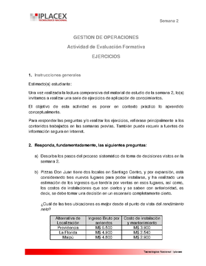 Gestión de Operaciones - Unidad N°3 Función de Operaciones Semana 6 - GESTIÓN DE OPERACIONES ...