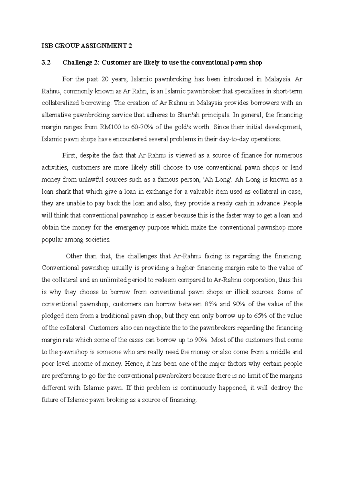 GP ASS 2 - report - ISB GROUP ASSIGNMENT 2 3 Challenge 2: Customer are likely to use the - Studocu