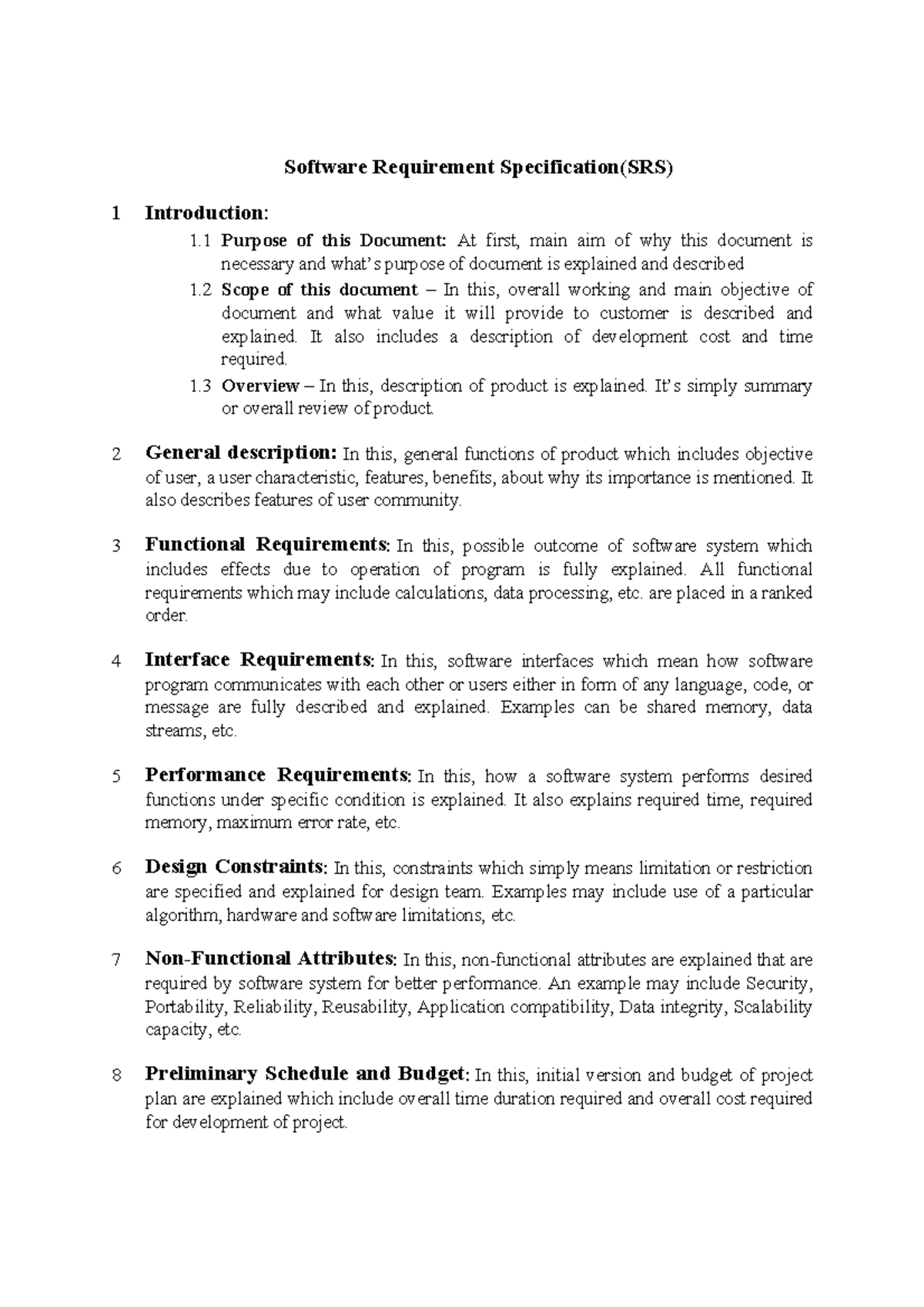 OOMD SRS Template - Software Requirement Specification(SRS) 1 ...