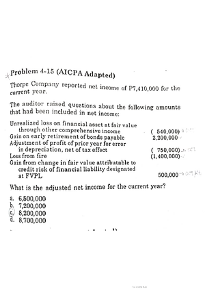 Ten Practice exercises on Intermediate Accounting 3 to - BS Accountancy ...
