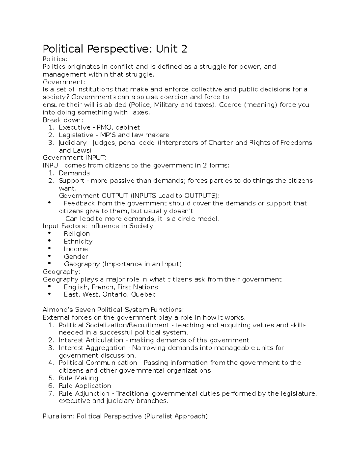 Political Perspective - Grade 12 Politics University - Political ...