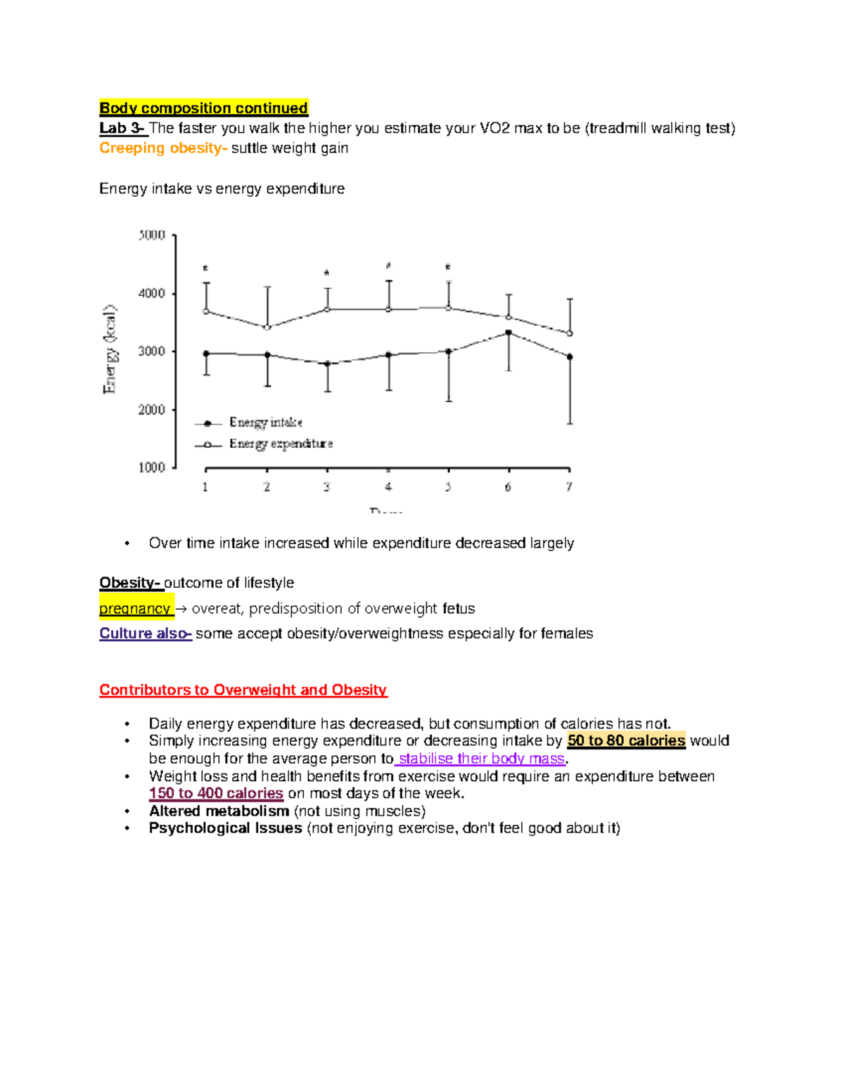 Lecture L6-november 1 Body composition continued notes - Body ...