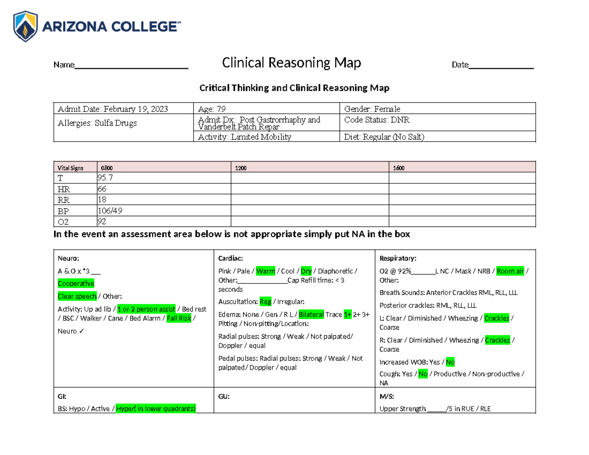 Critical Thinking Map Fundamentals - Critical Thinking and Clinical ...