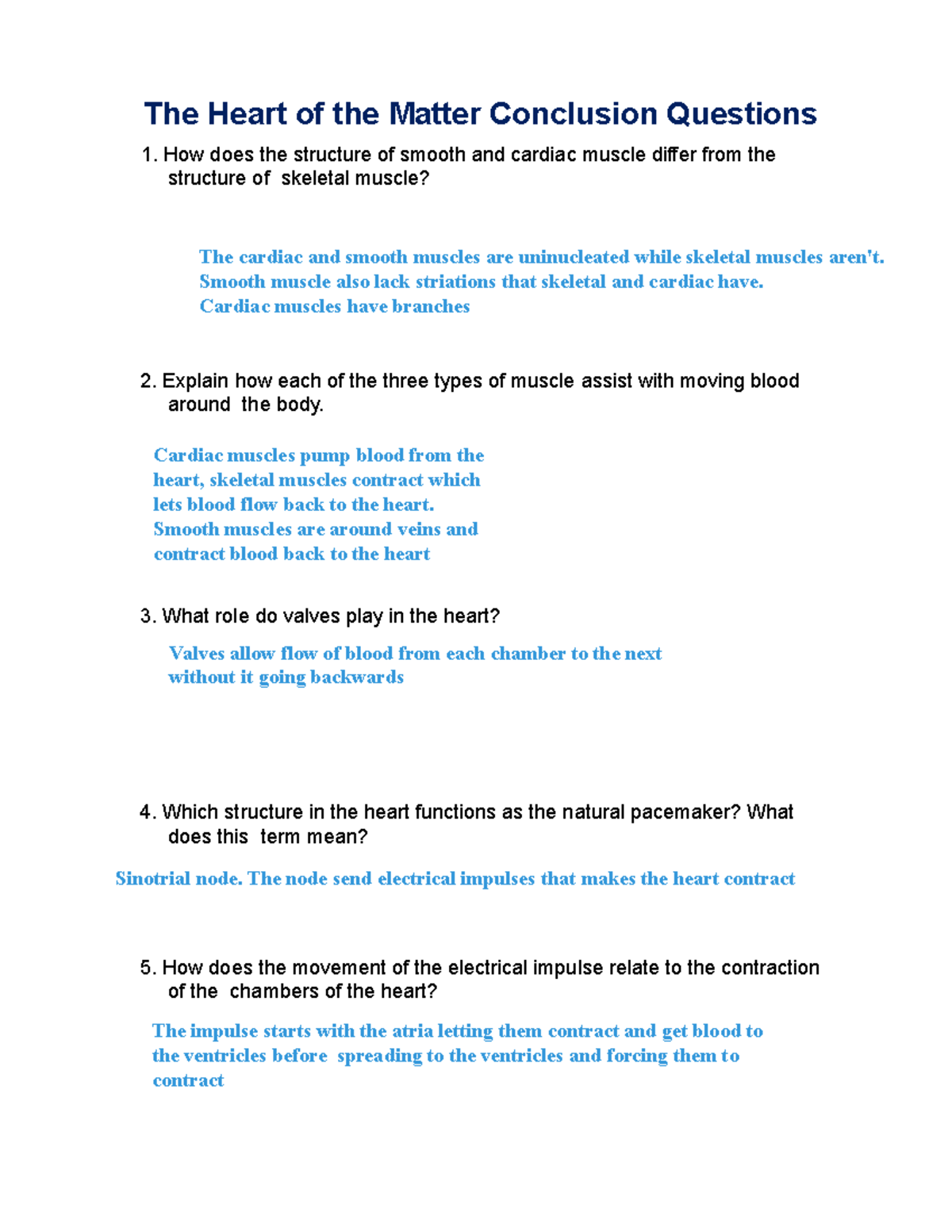 The Heart of the Matter (cardiac muscle and skeletal muscle) - The ...