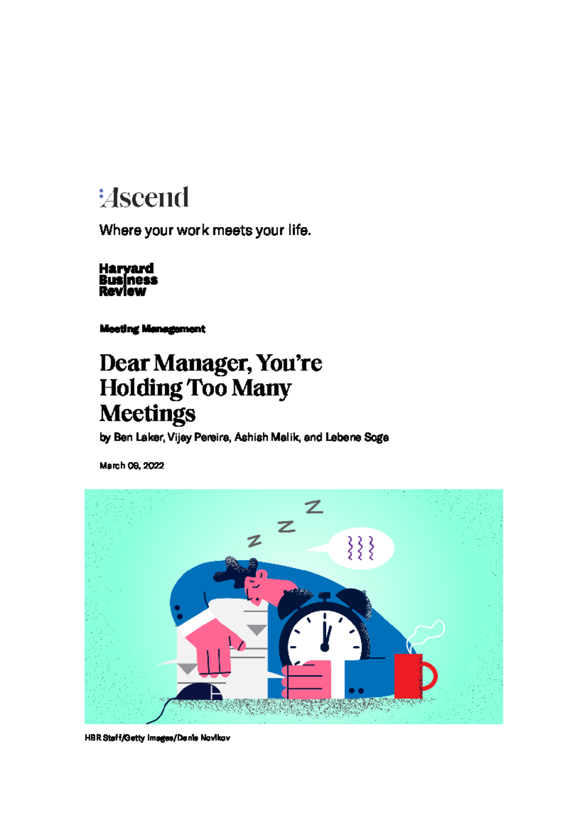 Dear Manager, You’re Holding Too Many Meetings - Where your work meets ...