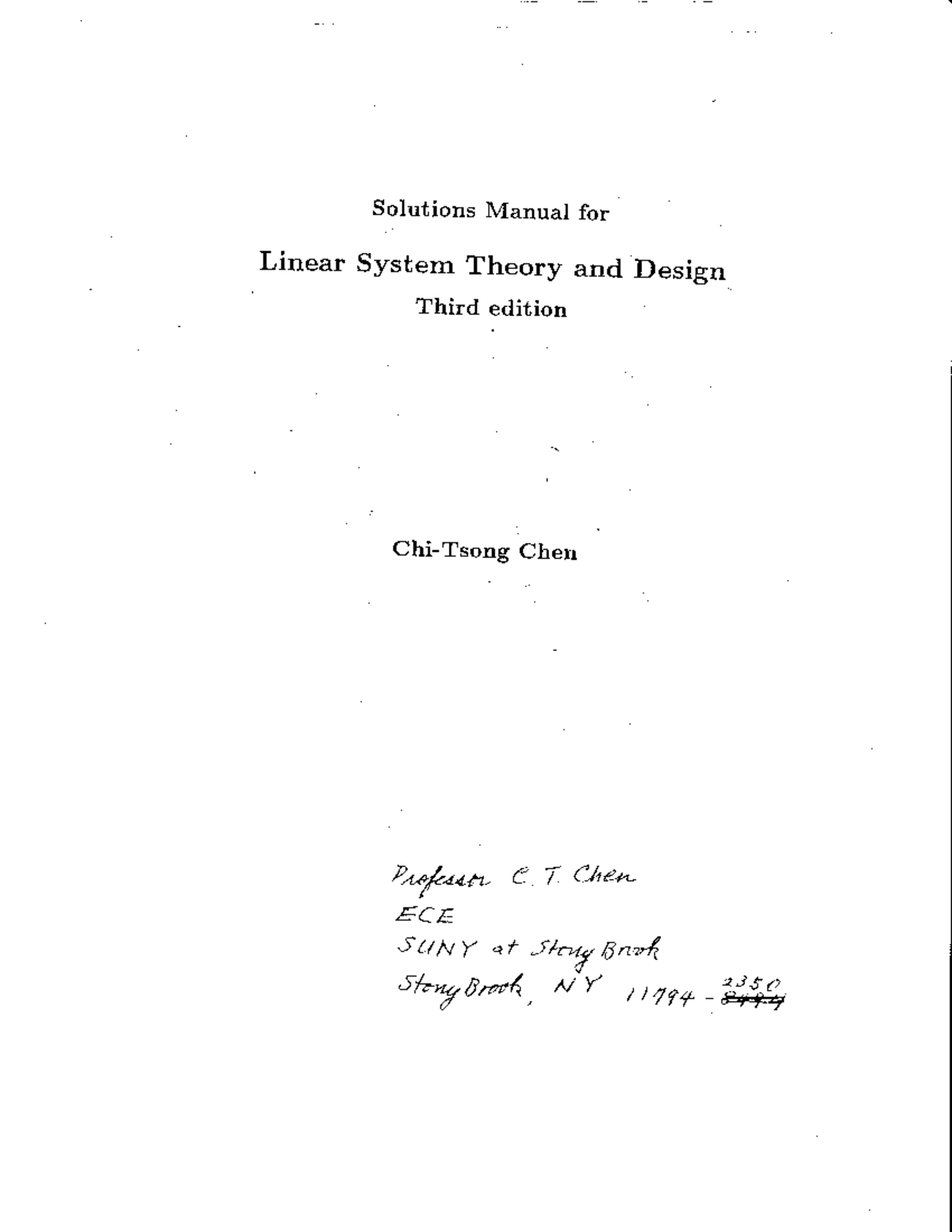 204702135 193884424 Solution Manual for Chen - Solutions Manual for ...