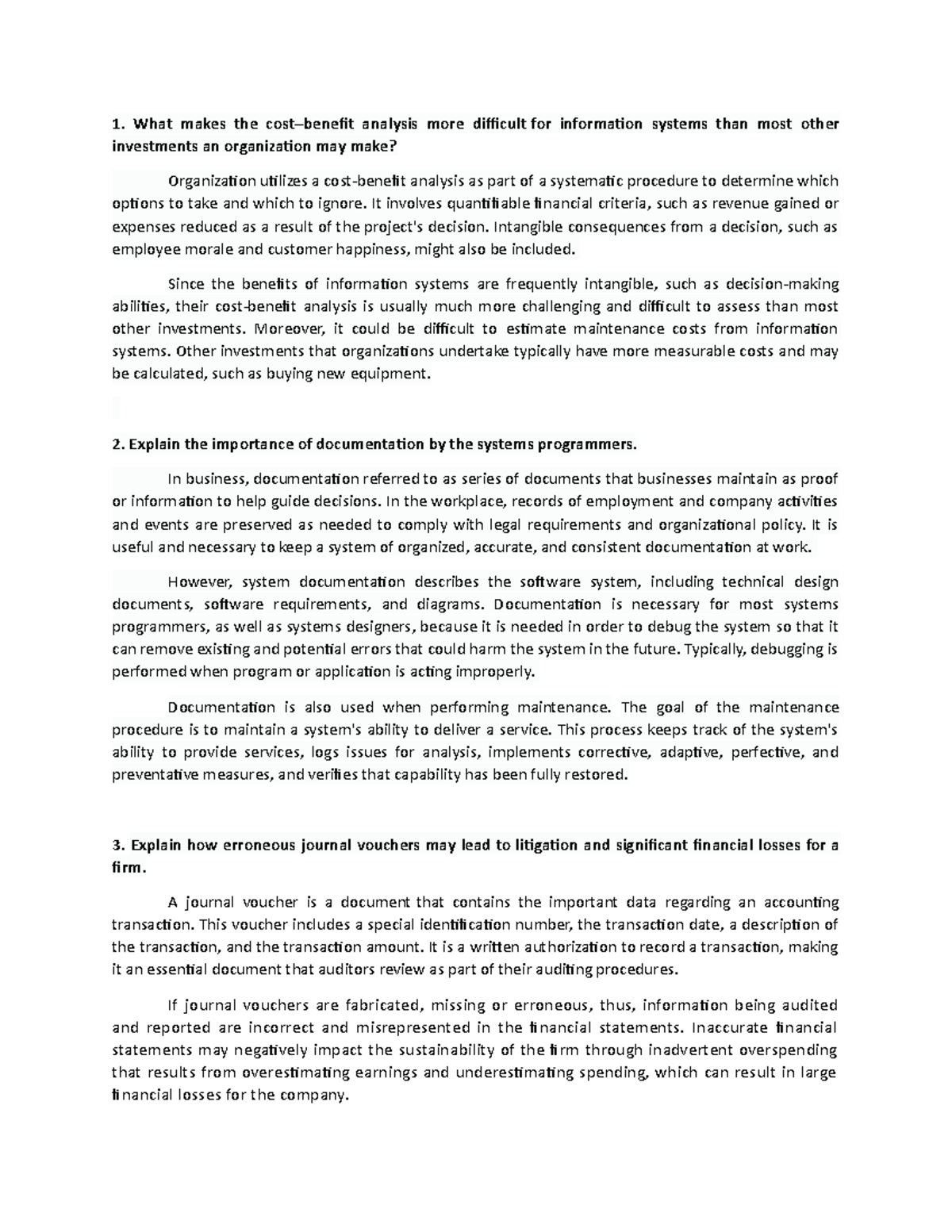 Forum Discussion 5&6 - BSA - What makes the cost–benefit analysis more ...