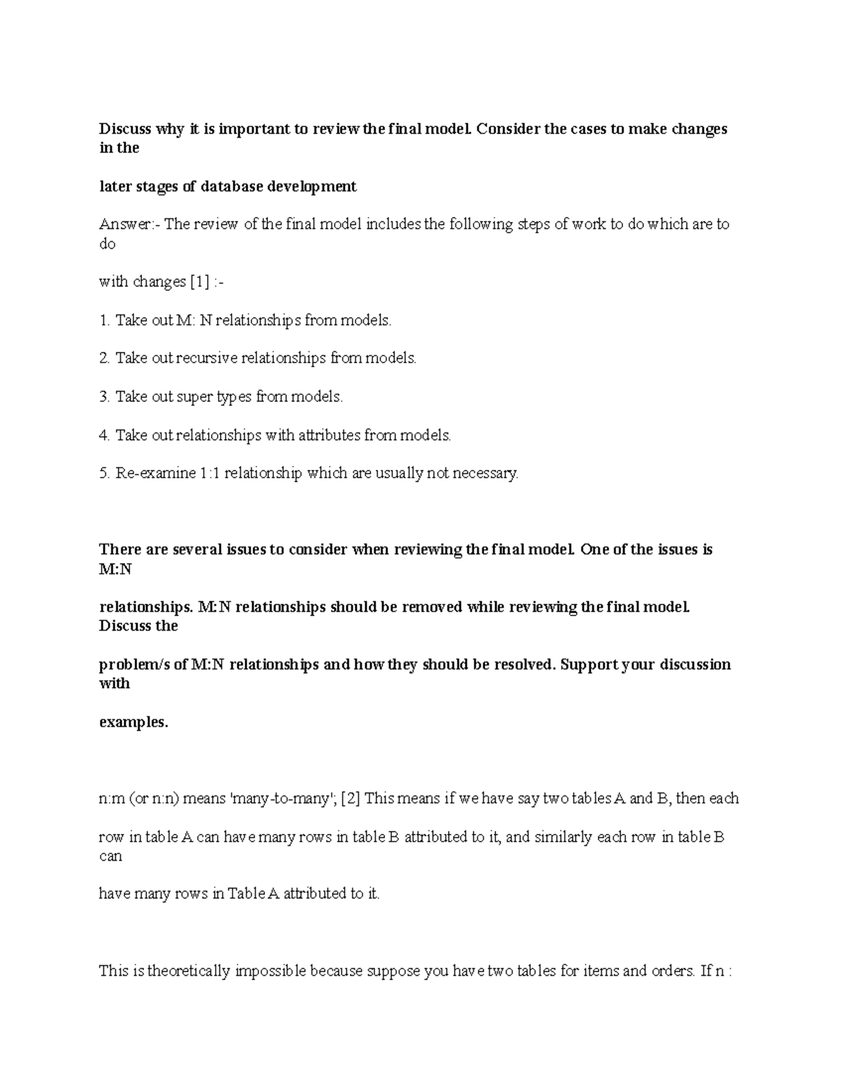 Discussion forum 2 - Discuss why it is important to review the final ...