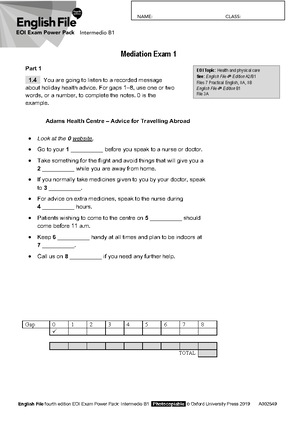 B1 Speaking 2 - English File fourth edition EOI Exam Power Pack ...